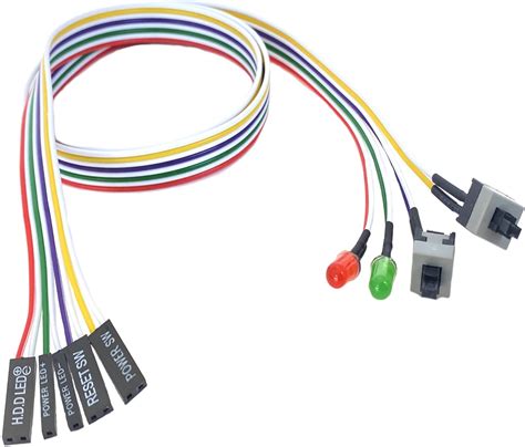 Morptech Pc Power Reset Switch Cable Atx Power On Off Reset Switch Hdd Led Cable Light Front