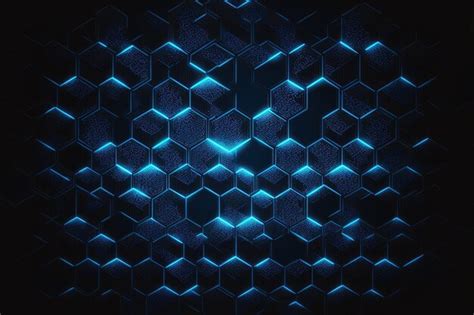 Blue Abstract Digital Grid For The Future Premium Ai Generated Image