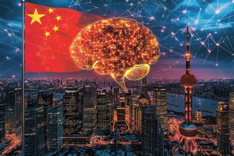 Ai Concept Of China Flag Of China On A Processor Cpu Central Processing Unit Or Gpu Microchip