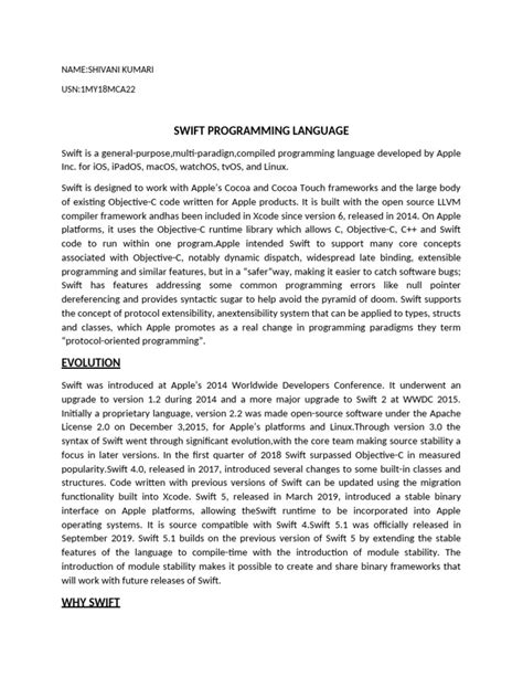 Swift Pdf Swift Programming Language Objective C