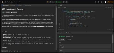 day 93 of 100daysofcodechallenge solving 496 next greater element i