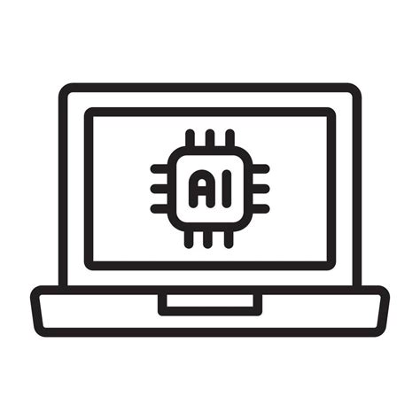 Artificial Intelligence Laptop Ai Icon 40981218 Vector Art At Vecteezy