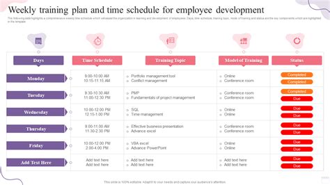 Top 10 Weekly Training Plan Templates With Samples And Examples