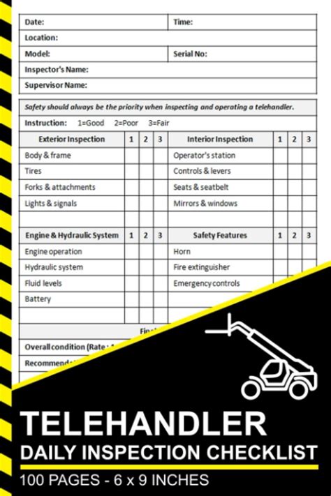 Telehandler Daily Inspection Checklist Telehandlers Pre Use Inspection
