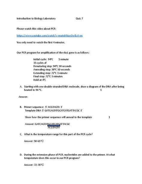 Intro To Bio Lab Quiz 7 Introduction To Biology Laboratory Quiz 7 Please Watch This Video