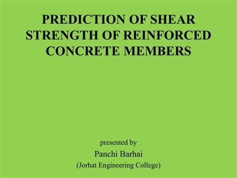 Prediction Of Shear Strength Of Reinforced Concrete Members Linkedin Pptx Civil Engineering