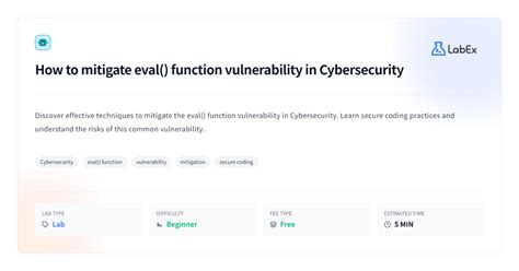 How To Mitigate Eval Function Vulnerability In Cybersecurity Labex