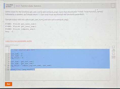 Solved Challengeactivity661 Function Stubs