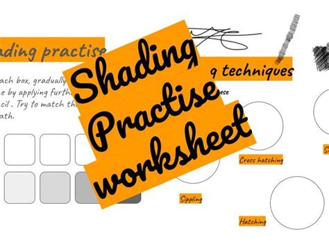 Shading Practise Worksheet Teaching Resources