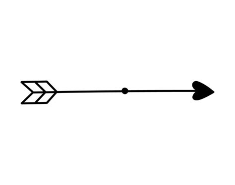 Cute Doodle Arrow Isolated On White Background Hand Drawn Illustration