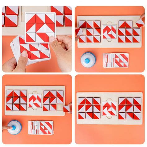 몬테소리 나무 유아 퍼즐 장난감 배틀 퍼즐 교육용 블록 보드 장난감 창의적 퍼즐 소년 소녀용 초점 장난감 취미 및 수집품