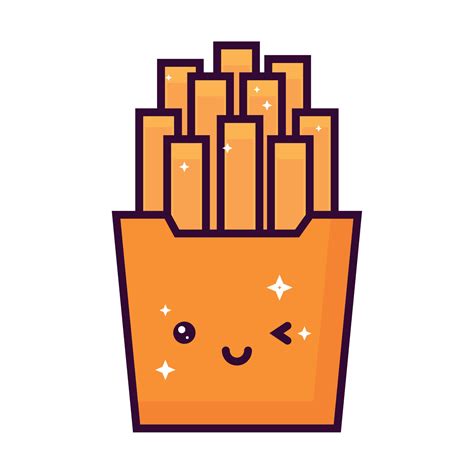 Kawaii French Fries 10824664 Vector Art At Vecteezy