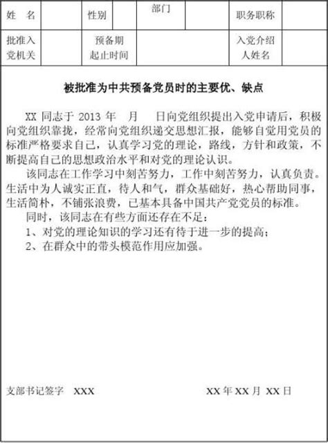 预备党员考察写实表模板 范文118