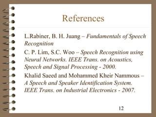 Speaker Identification System With Voice Controlled Functionality PPT