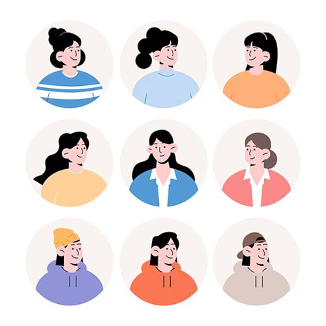 비즈니스 우먼 여자 얼굴 아이콘 일러스트 모음 유토이미지 상세페이지 베이직샵 캘리그라피 22416500