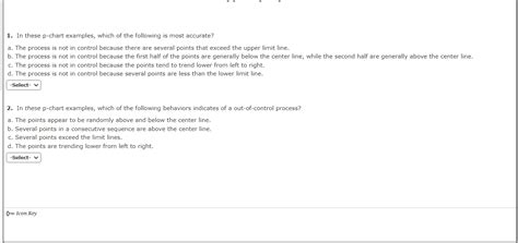 Solved 1 In These P Chart Examples Which Of The Following Chegg