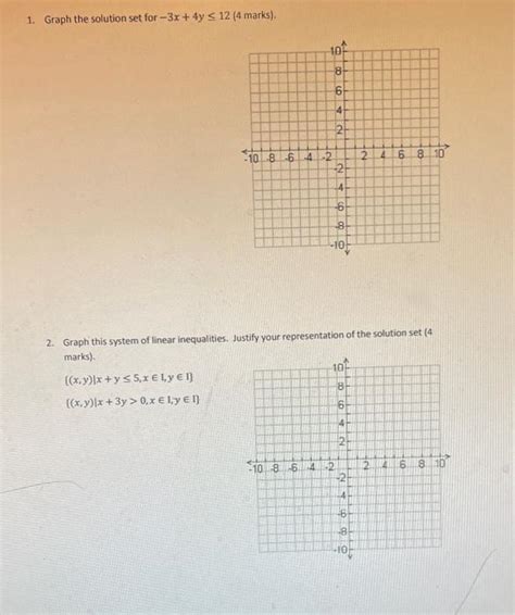 Solved 1 Graph The Solution Set For −3x4y≤12 4 Marks
