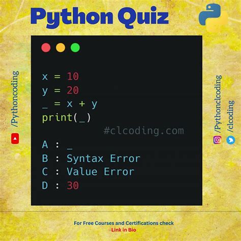 Python Quiz Day 47 What Is The Output Of Following Code Youtube
