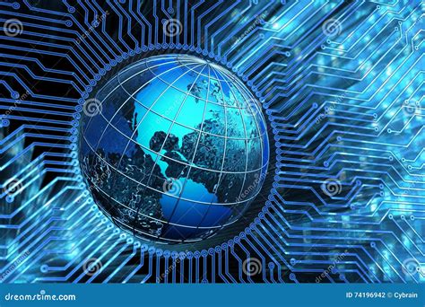 Global Communication Network Microchip Connections Computer Science
