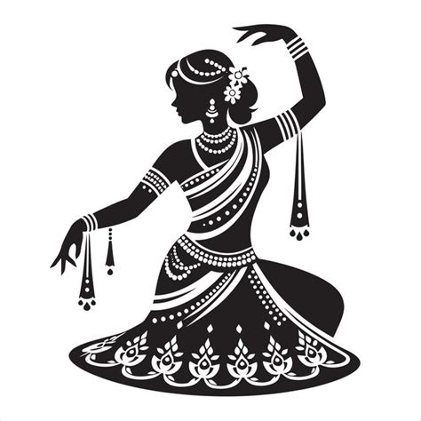 Indian Classical Dance Black White Vectors And Illustrations For Free