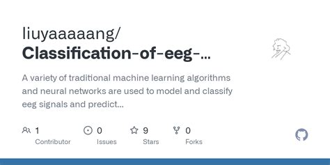 github liuyaaaaang classification of eeg signals a variety of