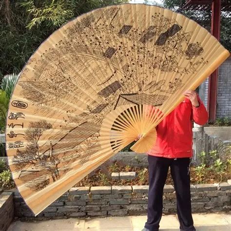 Wall Mount Decoration Cloth Fan Chinese Style Large Craft Paper Folding