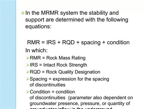 Rock Mass Classification Pptx Geology Science