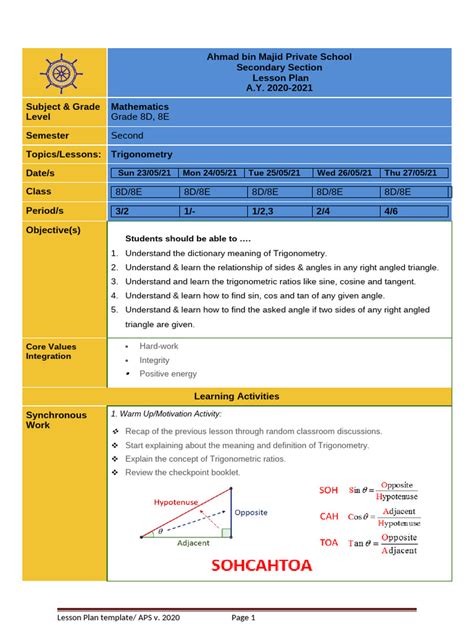 Lp G8 Alquma Week 35 Pdf Trigonometry Trigonometric Functions