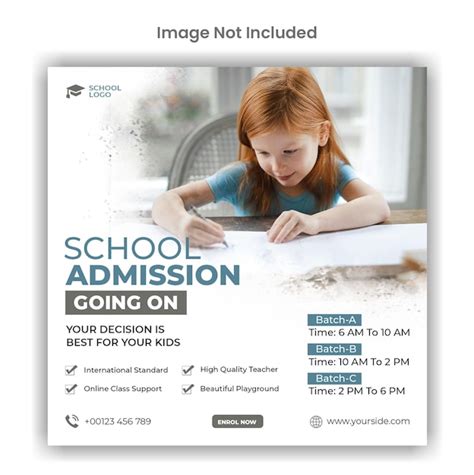 학교 입학 인스 타 그램 또는 소셜 미디어 템플릿 디자인 프리미엄 Psd 파일