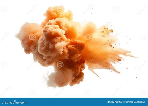 Explosion With A Combination Of Smoke And Fire Elements Creating A Dramatic And Realistic
