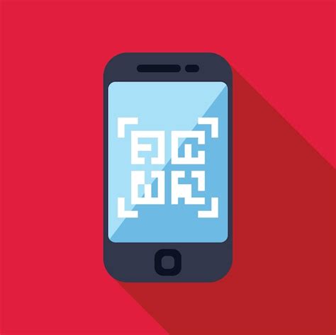 Premium Vector Smartphone Scanning Qr Code On Red Background