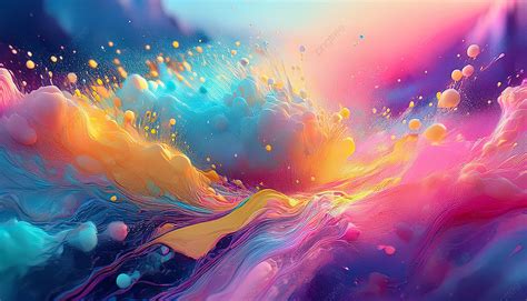 Abstract Digital Art With Vibrant Colors And Flowing Shapes Background