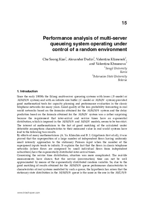 Pdf Performance Analysis Of Multi Server Queueing System Operating