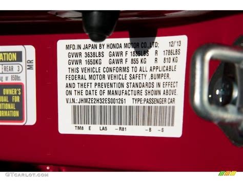 2014 Insight Color Code R81 For Milano Red Photo 90137854