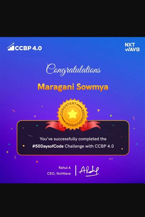 sowmya maragani on linkedin day51 50daysofcodechallenge nxtwave ccbp