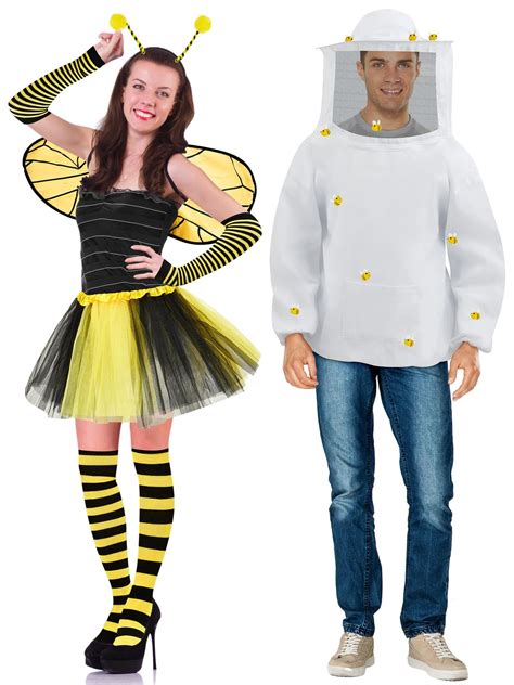 Ramede Couple Bee Costume Beekeeper Adult Set Halloween