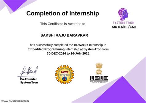 embeddedsystems internship systemtron learningjourney engineering… sakshi baravkar
