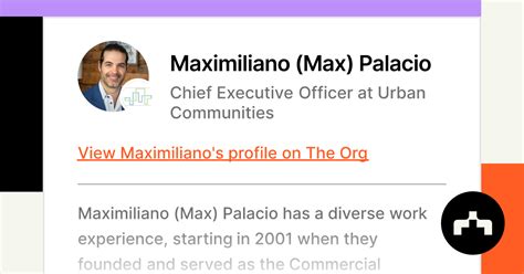 Maximiliano Max Palacio Chief Executive Officer At Urban Communities The Org