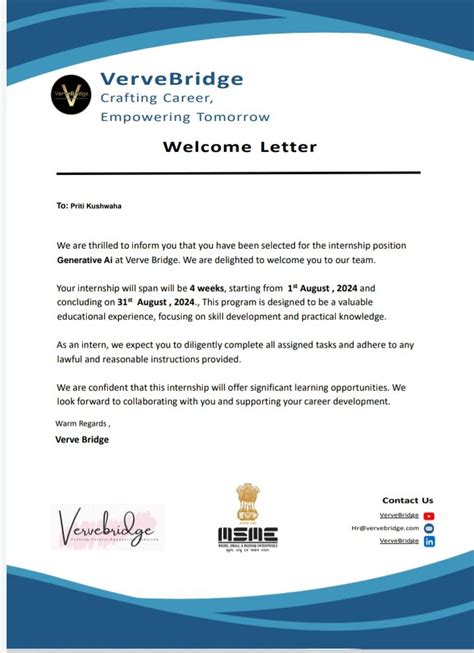 Internship Generativeai Grateful Vervebridge Learning Priti