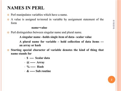Unit 1 Perl Names Values And Variables Ppt