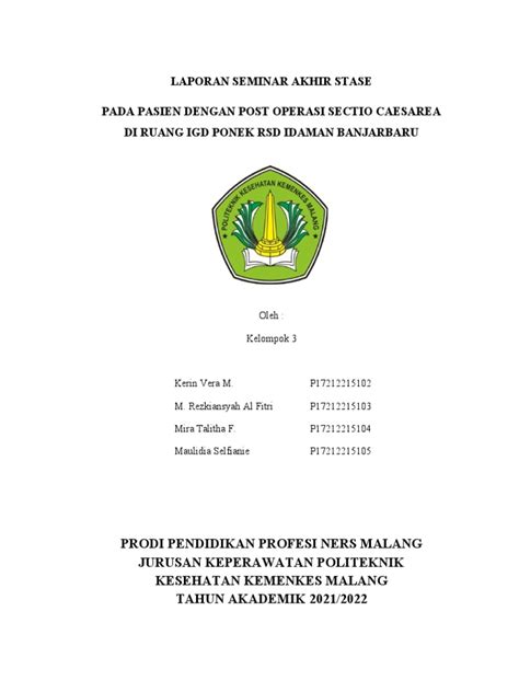 Laporan Seminar Kasus Maternitas Pdf