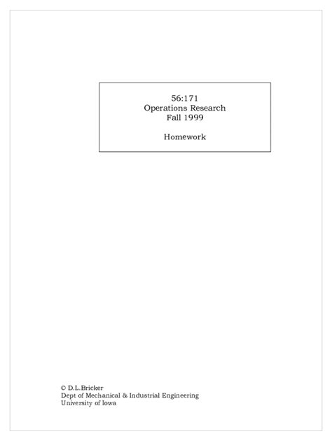 Fillable Online Introduction To Operations Research Assignment 1000 000 Fax Email Print