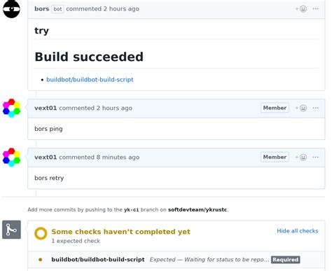 Buildbotbors Github Still Expecting A Status Check After Successful