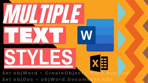 Excel Vba Macro Create Word Doc With Mutliple Text Styles In The Same File Heading