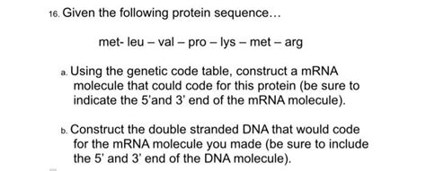 The Genetic Code Table Is Below In Yellow To Help Chegg Com