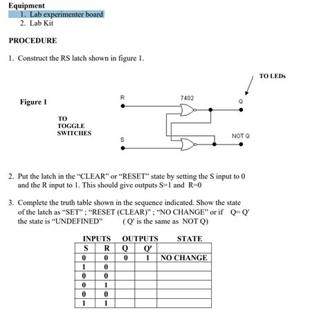 Solved Equipment Lab Experimenter Board Lab Kit Chegg Com