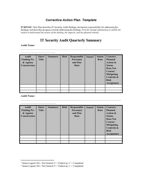 Best Corrective Action Plan Templates Word Excel