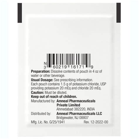 Potassium Chloride For Oral Solution Powder — Mountainside Medical