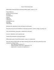 Exam Patho Study Guide Docx Exam Patho Study Guide Differentiate Anemias Erythrocyte