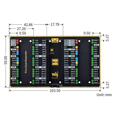 Neu Dual Gpio Expander Module Board For Raspberry Pi Pico Two Sets Of Male Heade